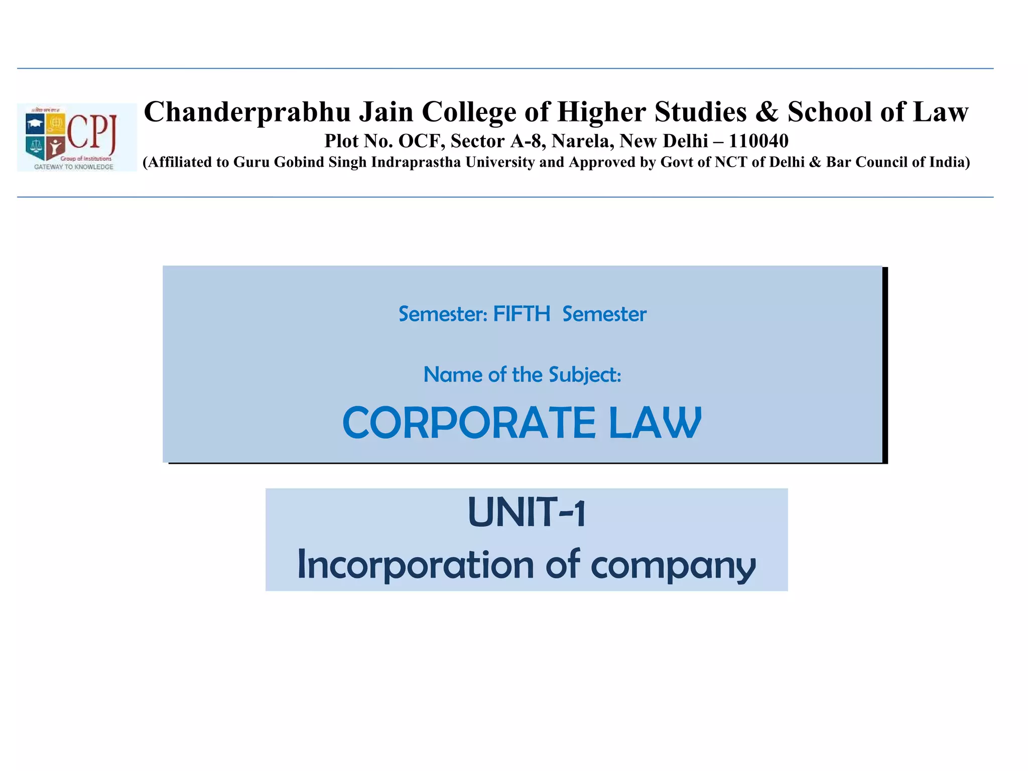 CORPORATE LAW | PPT