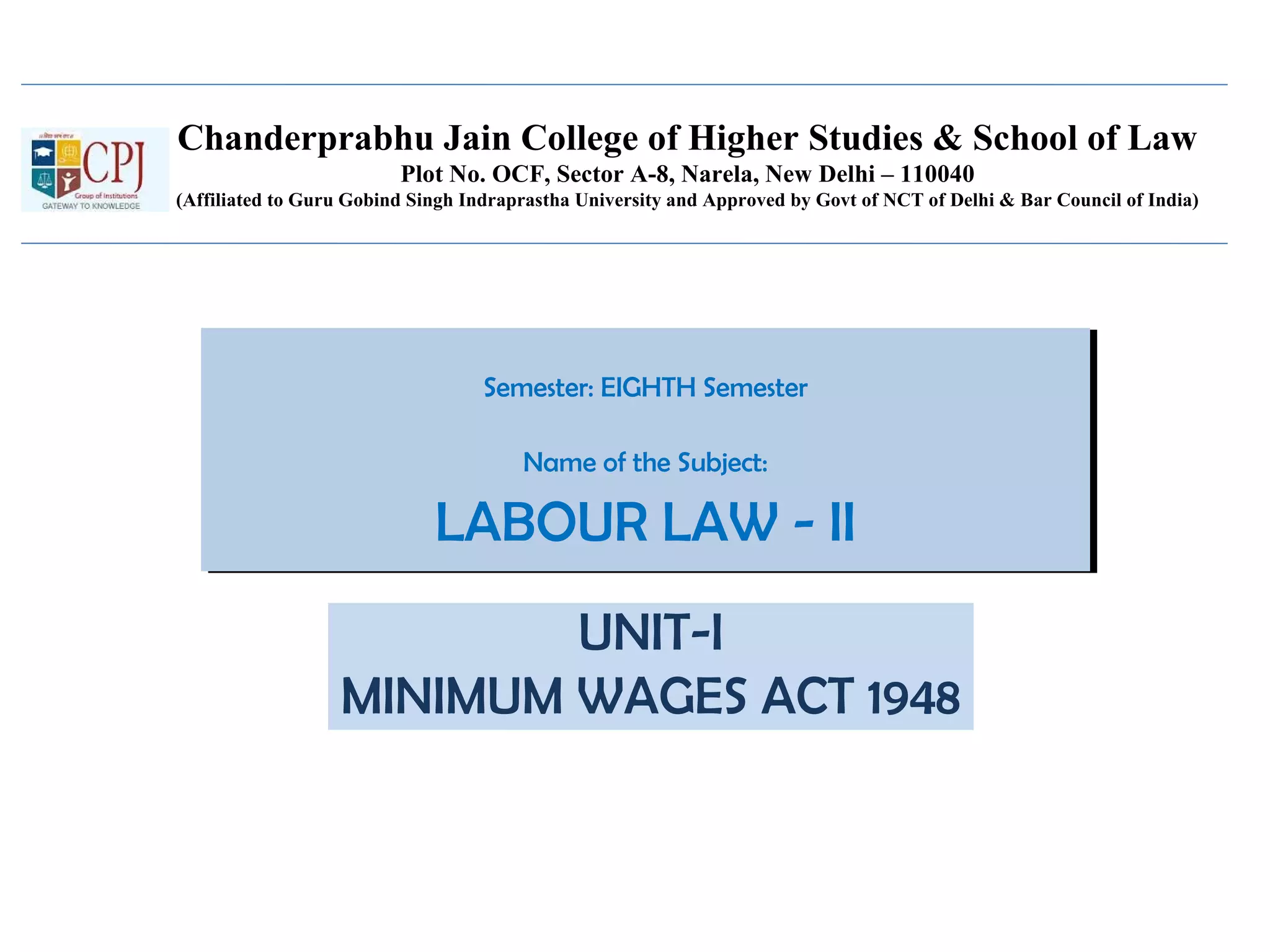 LABOUR LAW - II | PPT