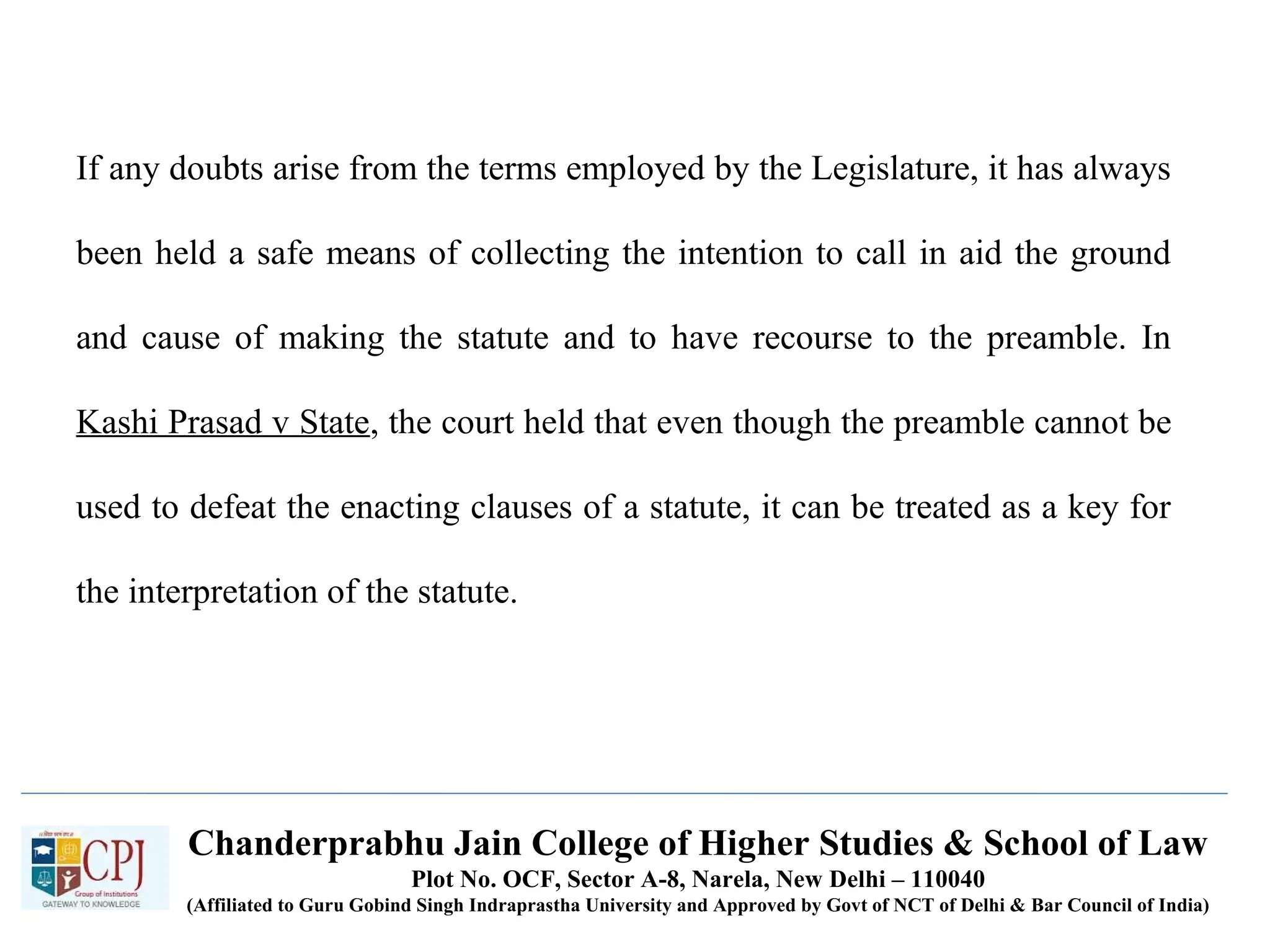 INTERPRETATION OF STATUTE | PPT