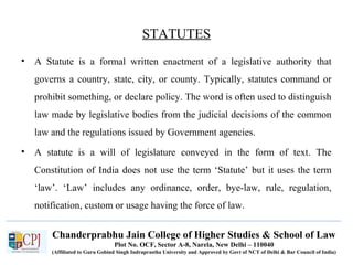 INTERPRETATION OF STATUTE | PPT
