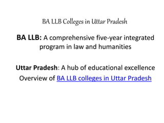 BA LLB Colleges in Uttar Pradesh.pptx