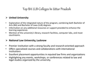 BA LLB Colleges in Uttar Pradesh.pptx