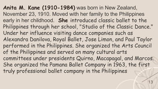 Ballet Dancing (Philippines) famous ballet dancers | PPTX