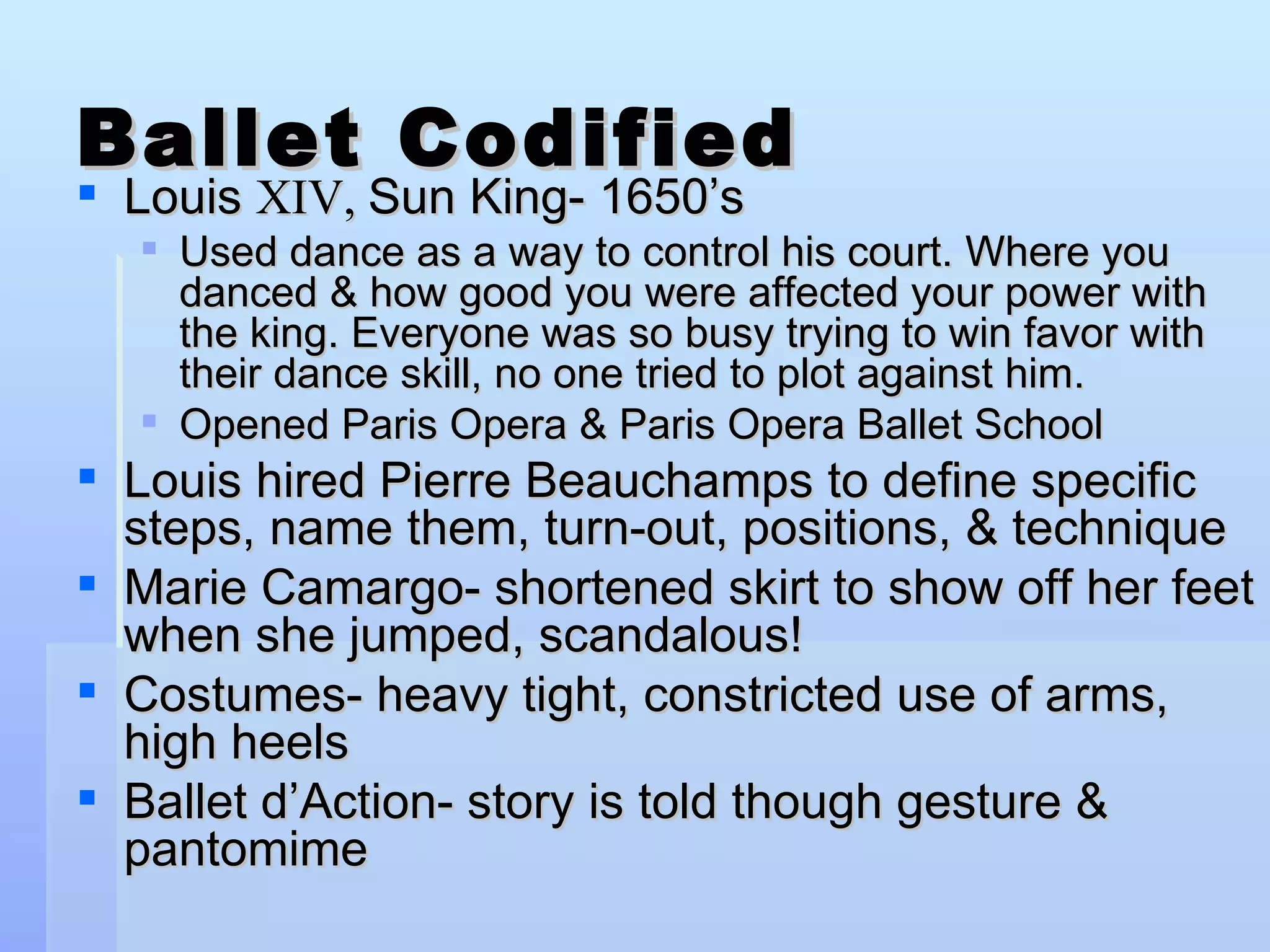 Ballet history | PPT