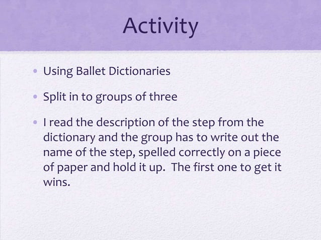 Ballet history and vocabulary | PPT | Free Download