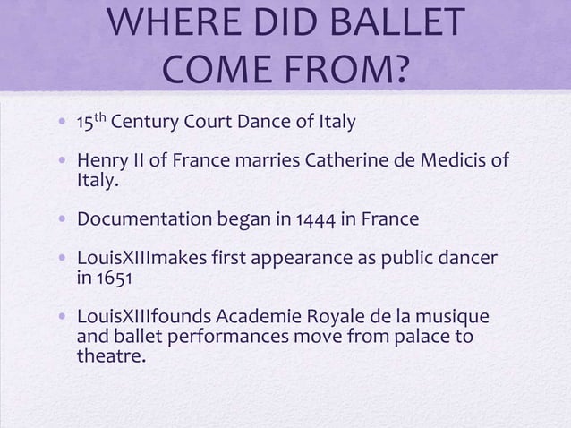 Ballet history and vocabulary | PPT