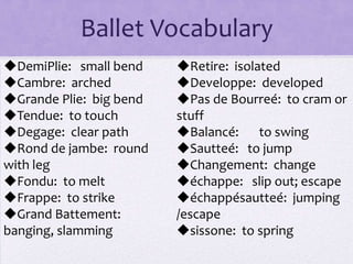 Ballet history and vocabulary | PPT
