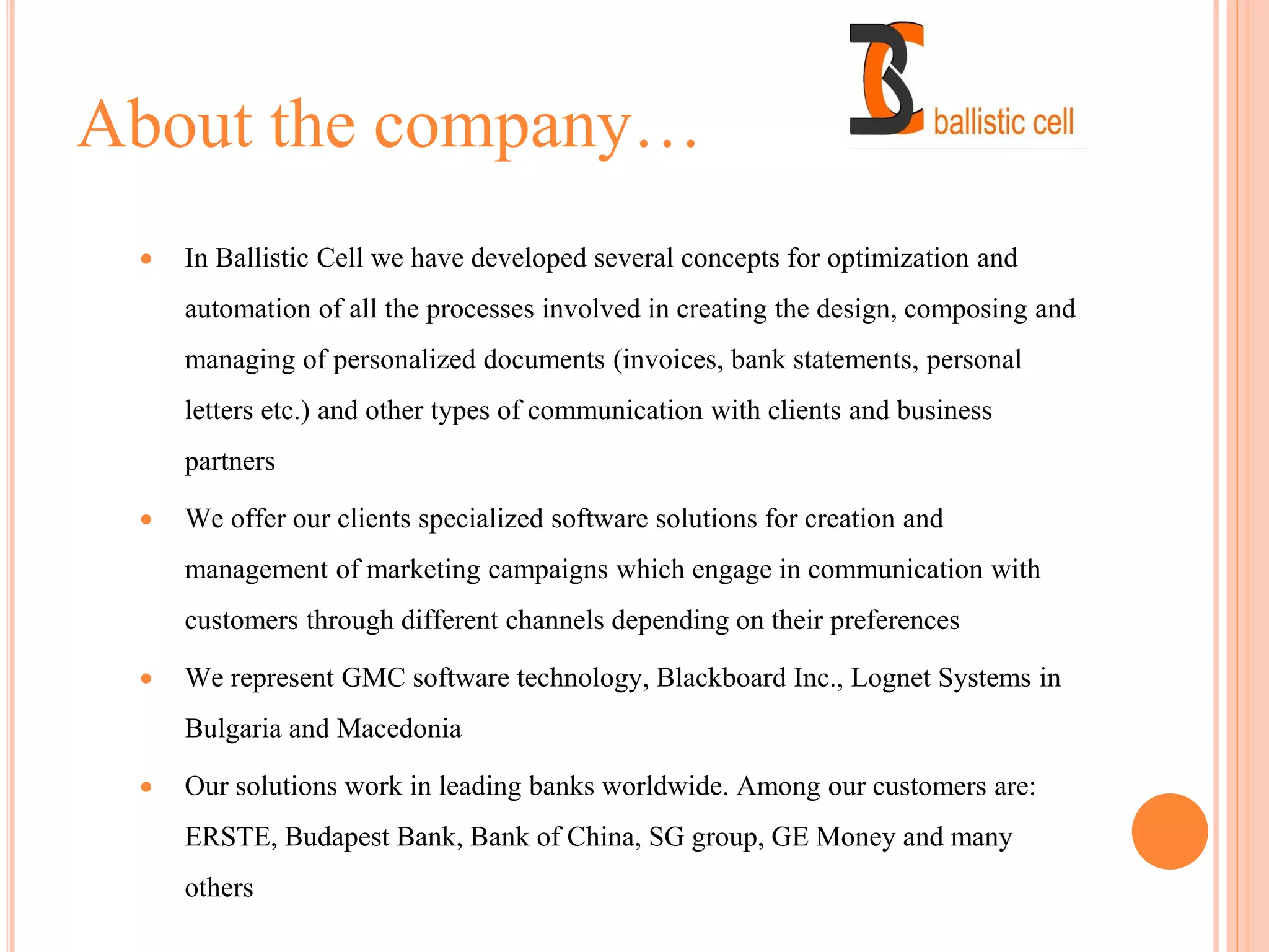 Ballistic cell Tisee Presentation | PPT