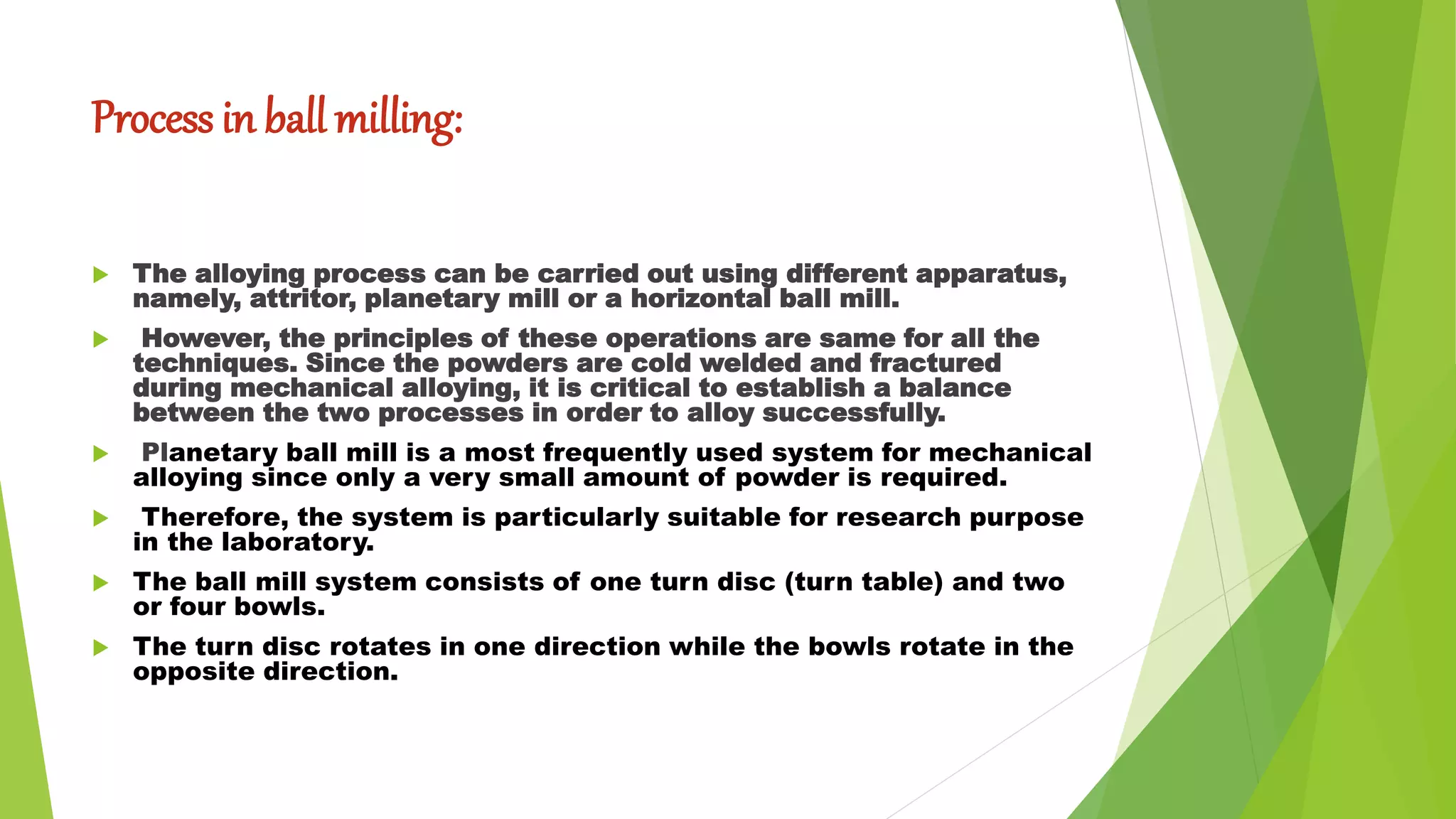 Ball milling grinding | PPTX