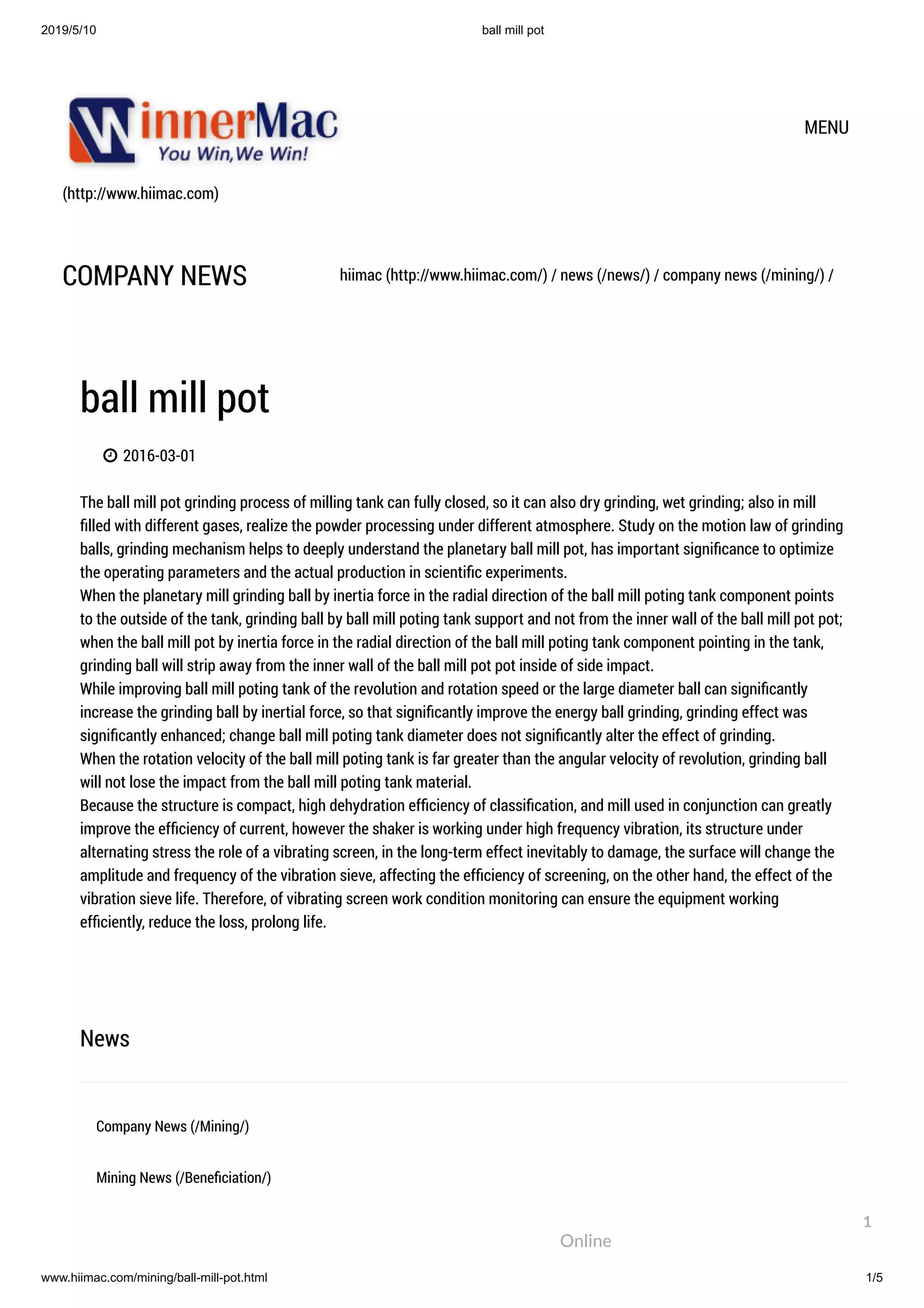 Ball mill pot | PDF