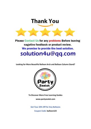 Balloon Arch Kit Instruction - Party Zealot | PDF
