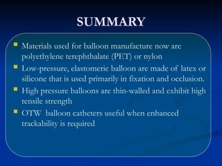 Coronary Balloons in various cardiac interventions | PPSX