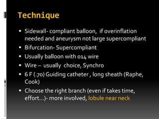 Balloon Assisted Coiling in Ruptured Cerebral Aneurysms | PPT