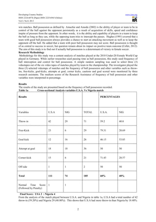Ball possession as a determinant of victory in soccer | PDF