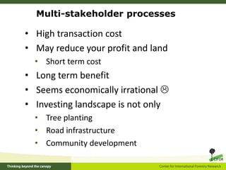 Sustainable timber production: Multi-stakeholder and conflict ...