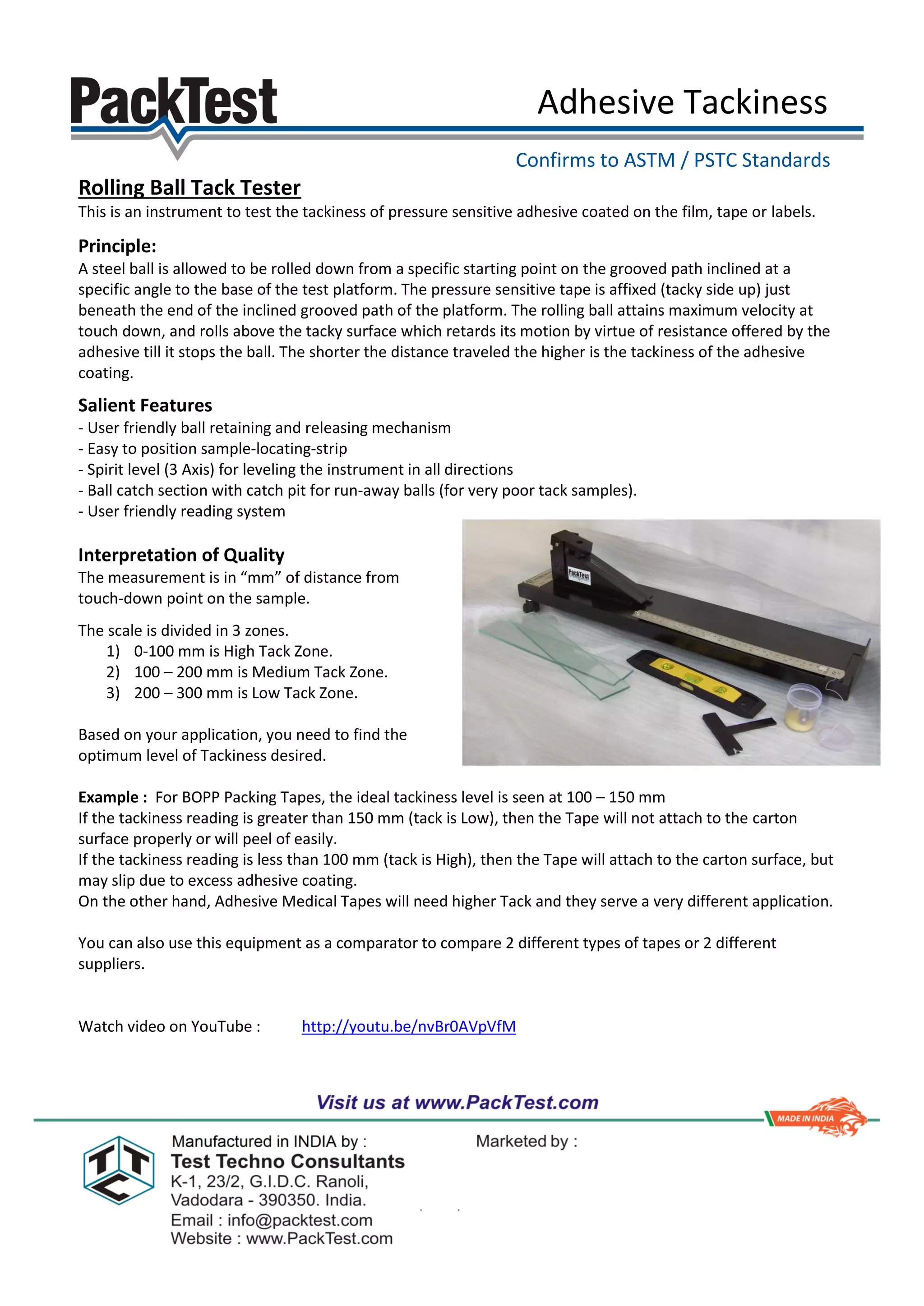 Ball tack tester 2018 | PDF