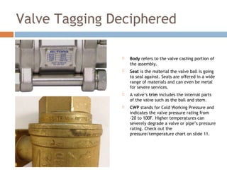Ball Valve Markings & Tags | PPT