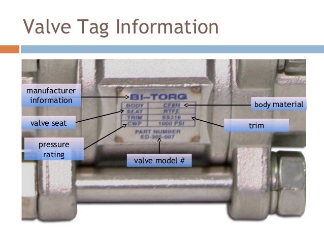 Ball Valve Markings & Tags