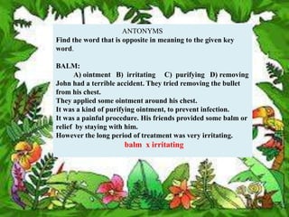 Balm antonyms | PPT