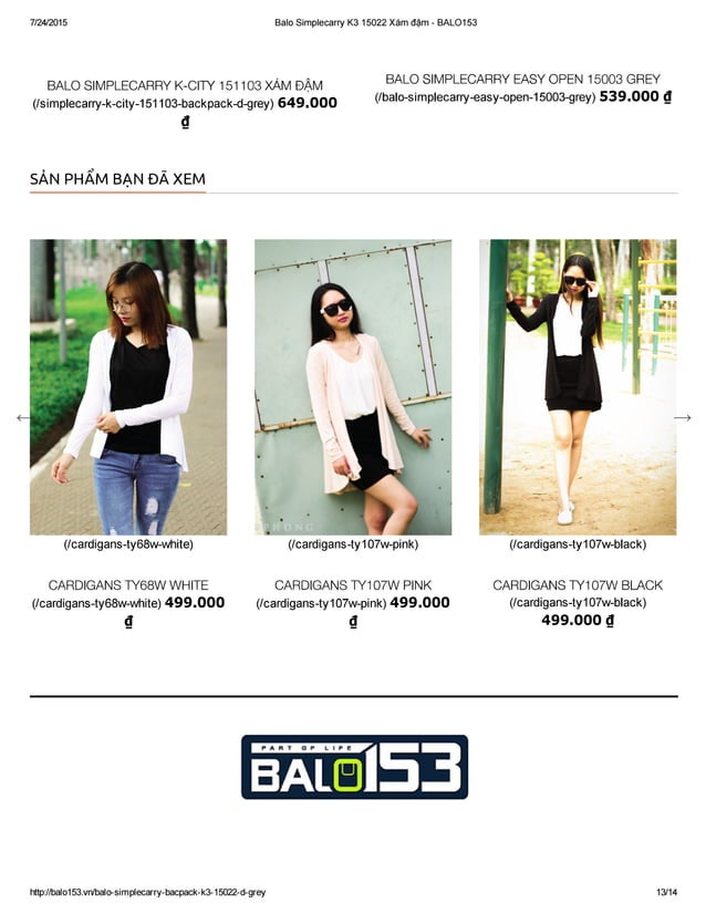 Balo153balo quan-3-simplecarry k3 15022 xám đậm - balo153 | PDF
