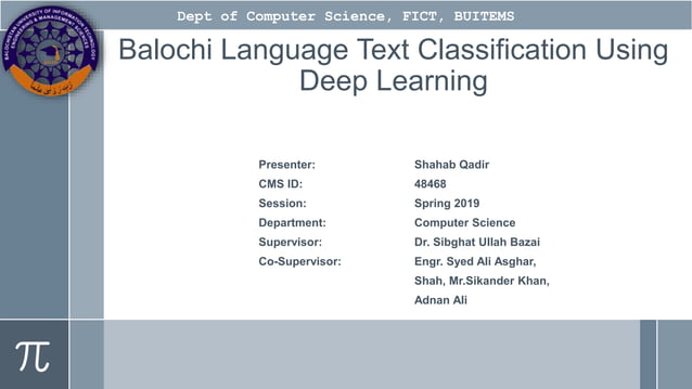 Balochi Language Text Classification Using Deep Learning 1.pptx