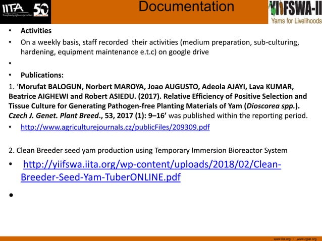 Overview of achievements on pre-basic seed production in 2017 | PPT