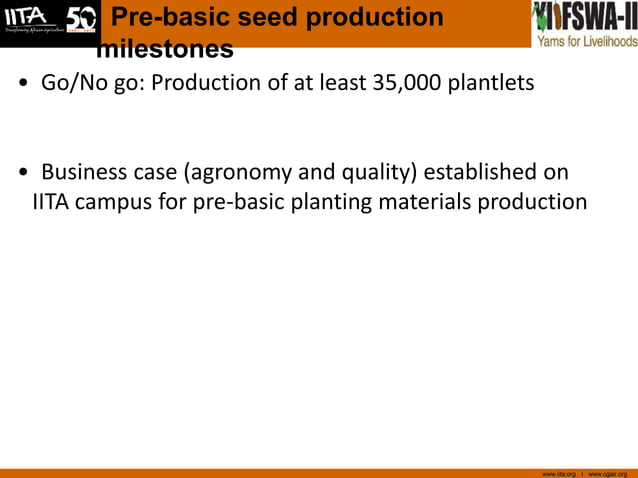 Overview of achievements on pre-basic seed production in 2017 | PPT