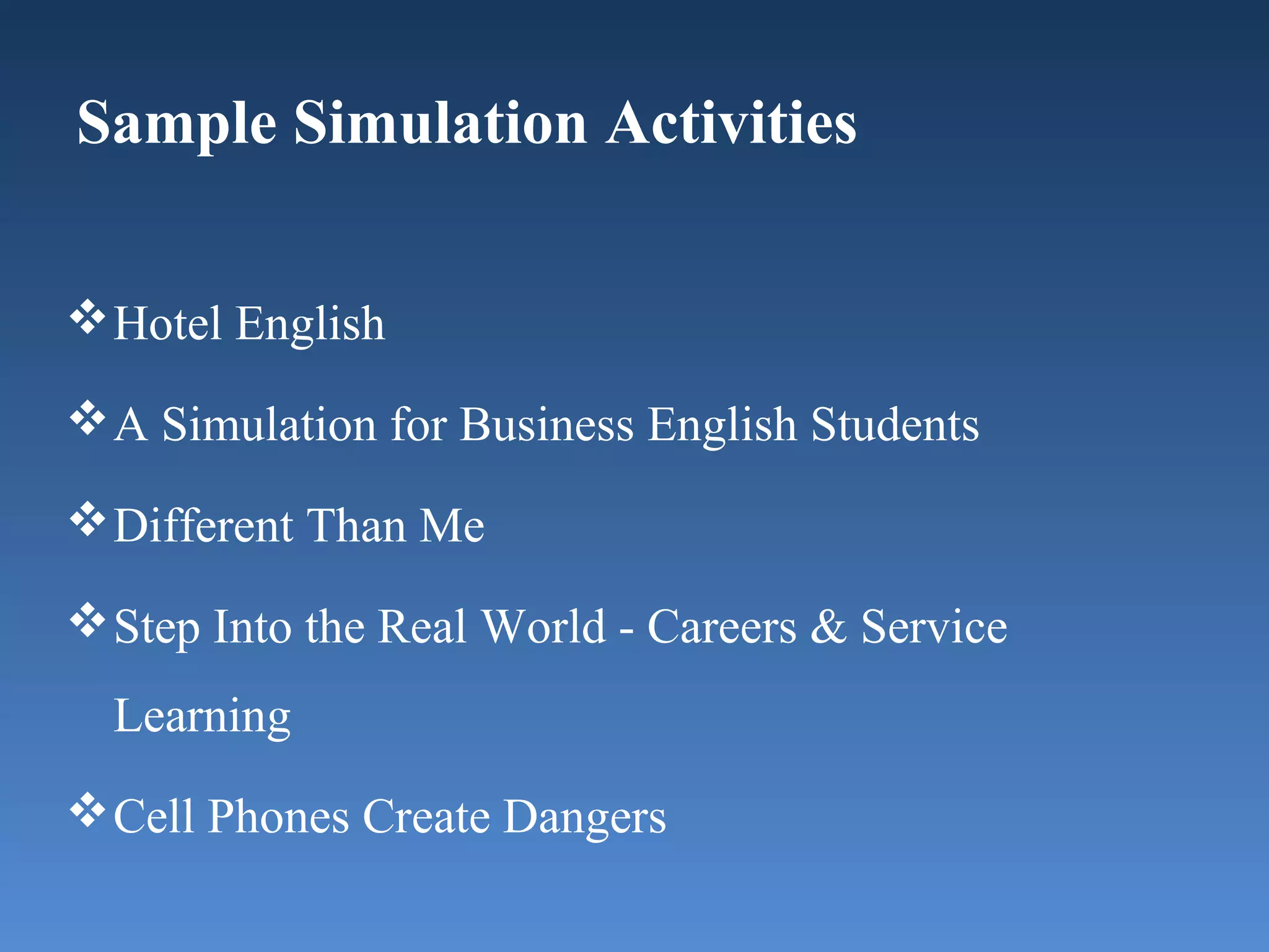 simulations & Language Games | PPT