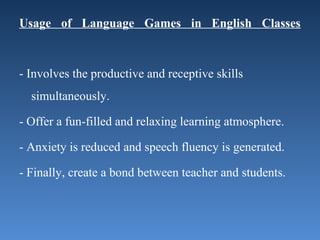 simulations & Language Games | PPT