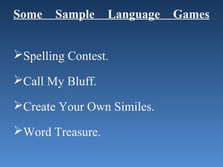 simulations & Language Games | PPT