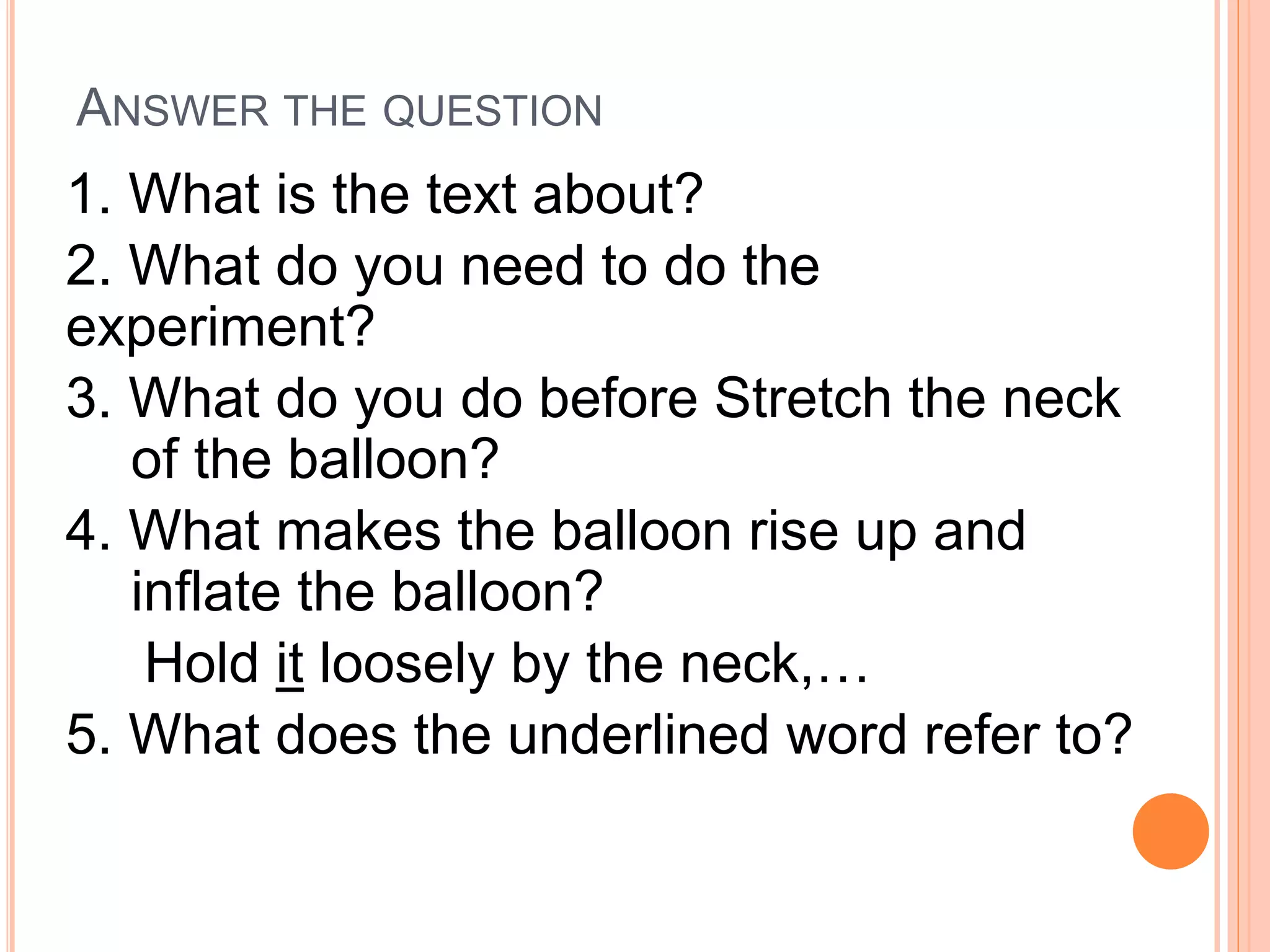 procedure how to make gass baloon | PPTX