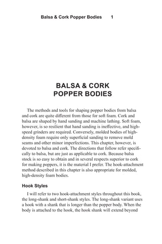 Tying Bass Poppers Balsa And Cork Popper Bbodies | PDF