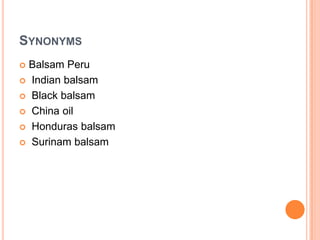 Balsam of peru | PPTX | Skin Care | Beauty