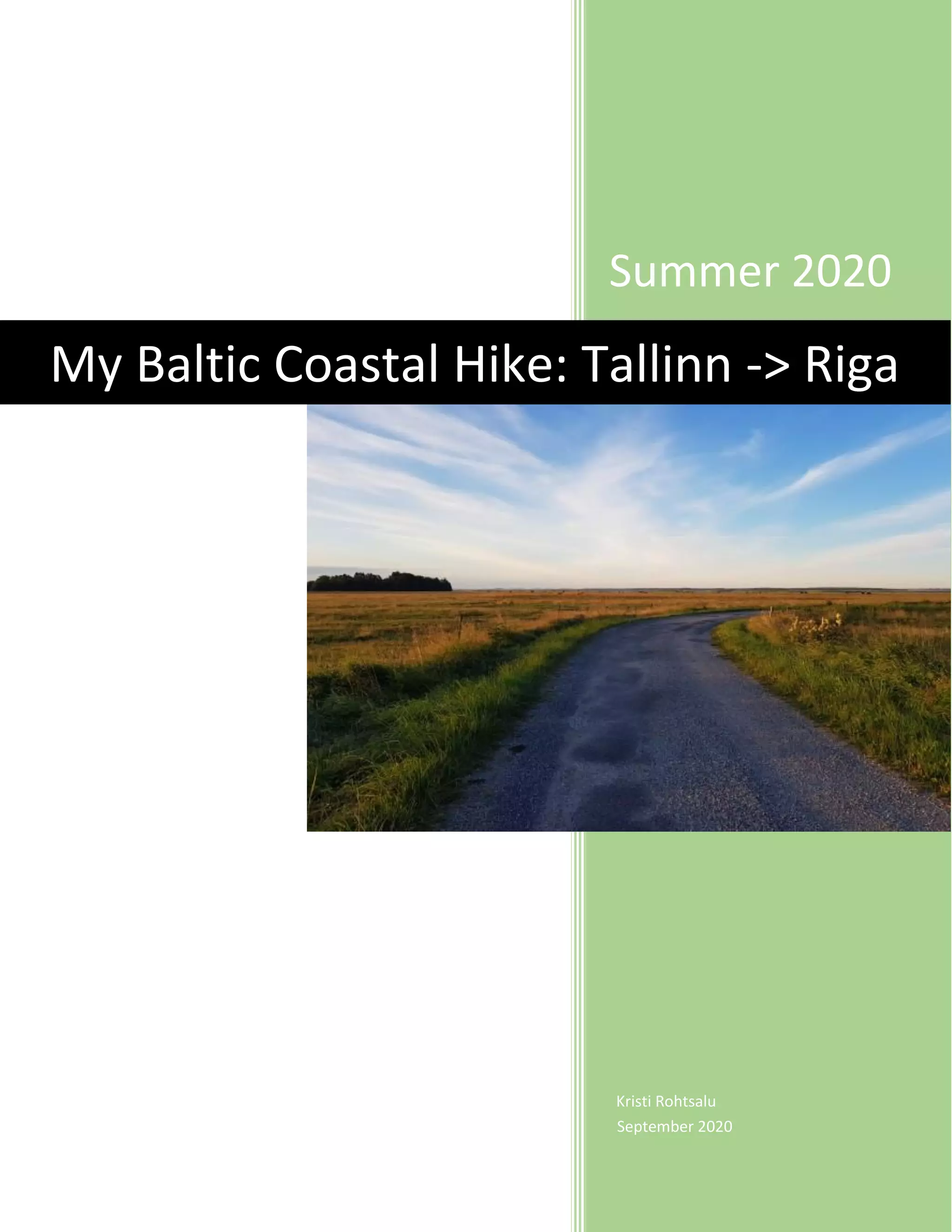 Baltic coastal hiking 2020 from Tallinn to Riga | PDF