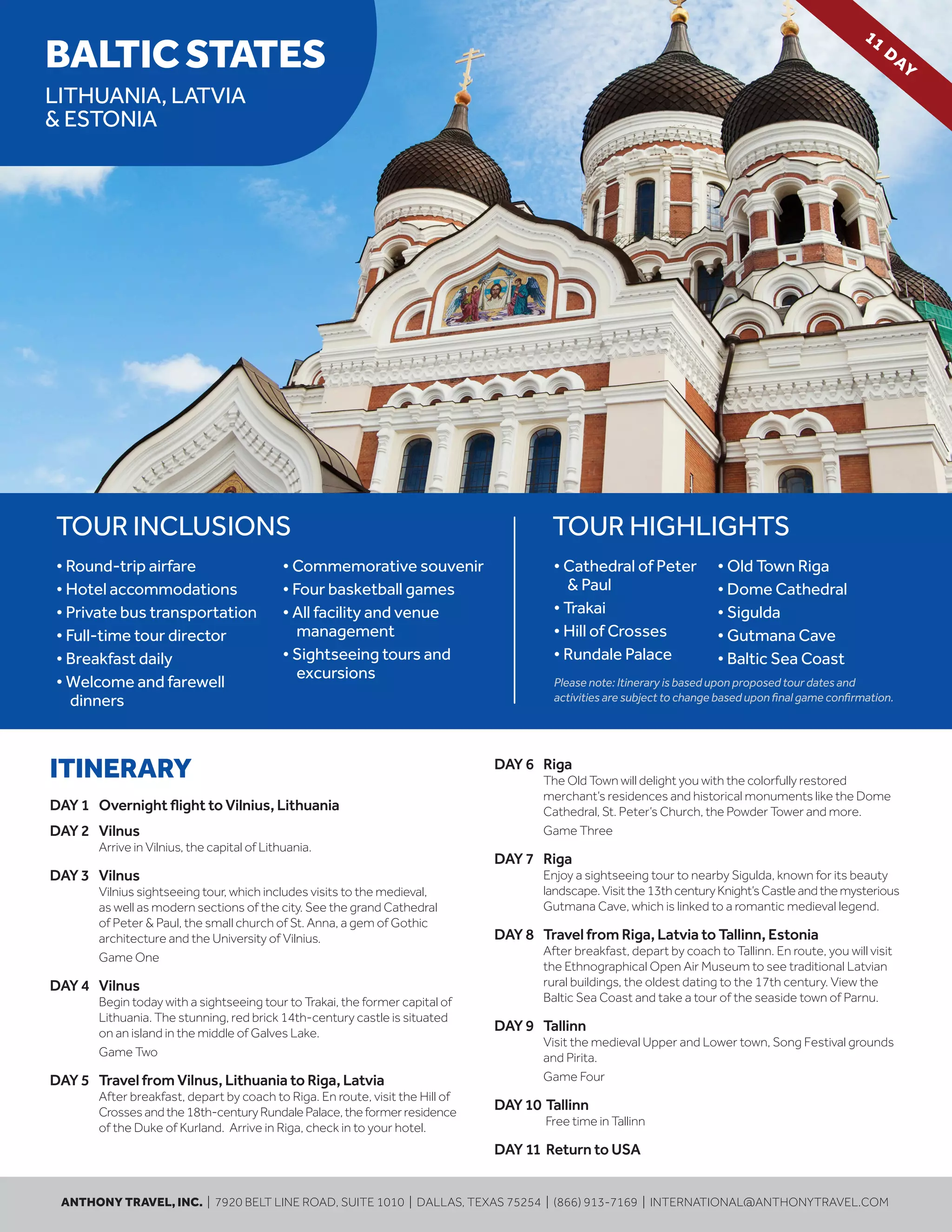 Baltic States - Itinerary | PDF