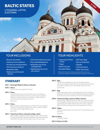 Baltic States - Itinerary | PDF