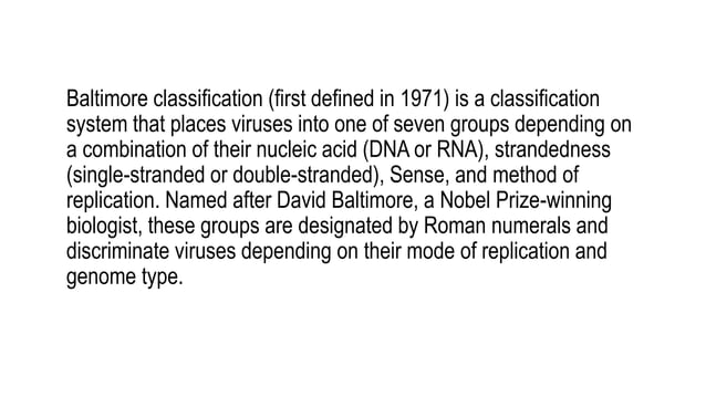 Baltimore classification of viruse 1 | PPTX