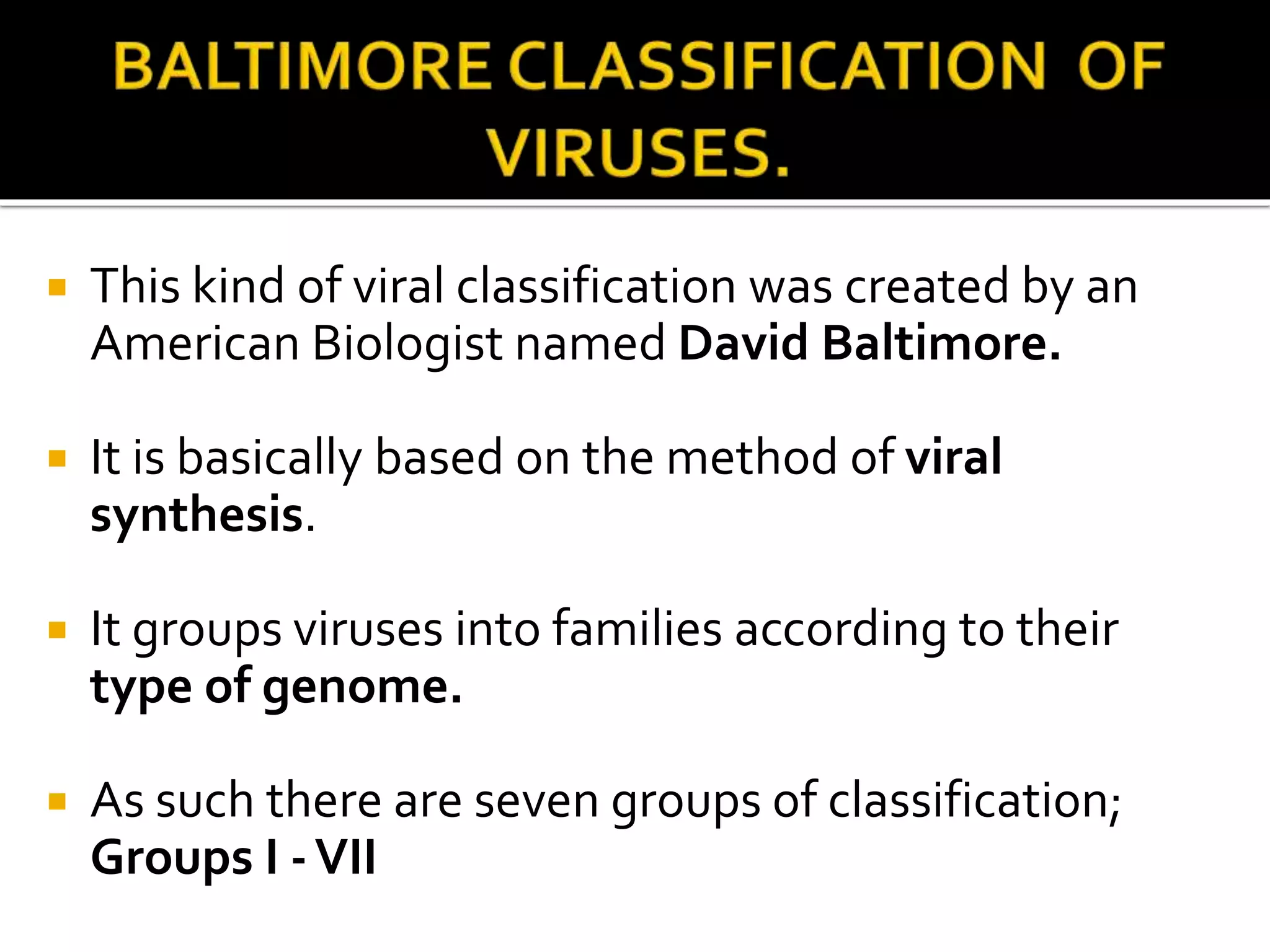Baltimore classification of viruses presentation | PPTX | Biological ...