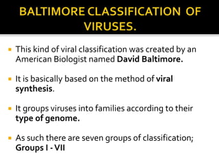 Baltimore classification of viruses presentation | PPTX