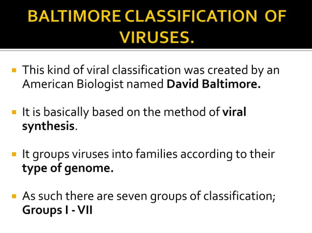 Baltimore classification of viruses presentation | PPT