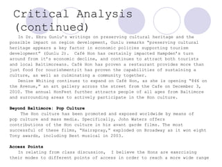 The Baltimore Hon | PPT