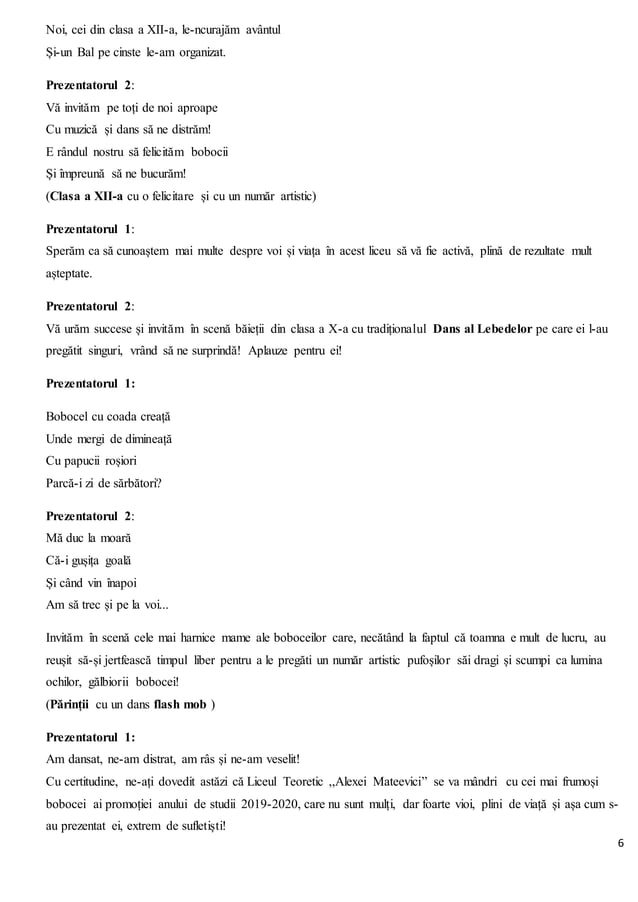 Balul bobocilor, 2019 | DOCX