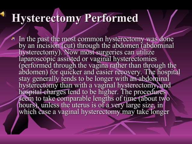 Total abdominal hysterectomy with bilateral salpingo-oophorectomy ...
