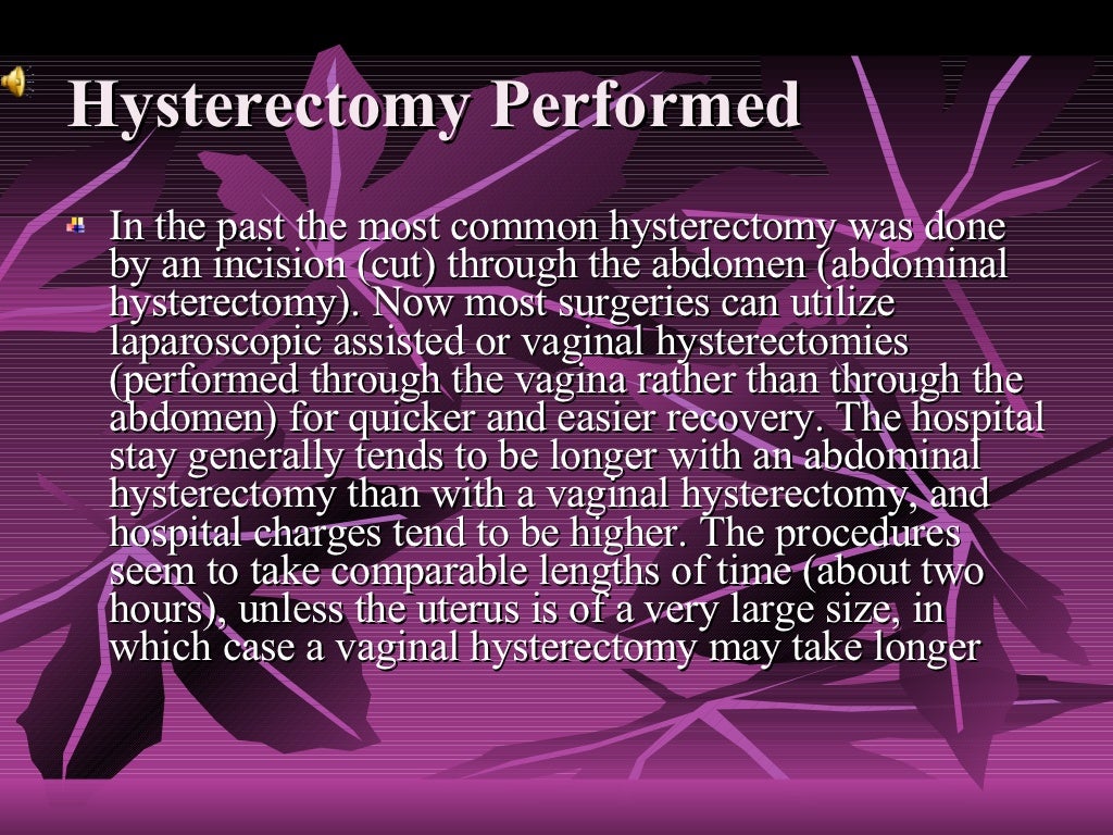 Total Abdominal Hysterectomy With Bilateral Salpingo Oophorectomy