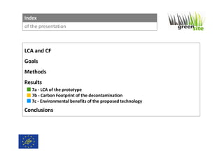 Life Cycle Assessment (LCA) del progetto Green Site | PPT