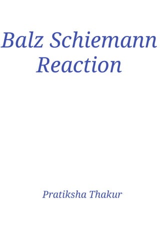 Balz Schiemann Reaction | PDF