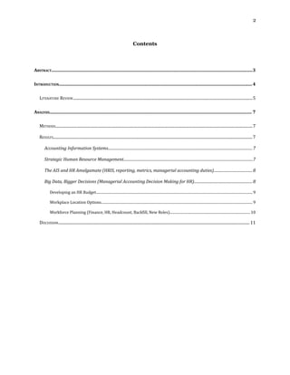 Strategic Human Resource Management Relies on Managerial Accounting ...