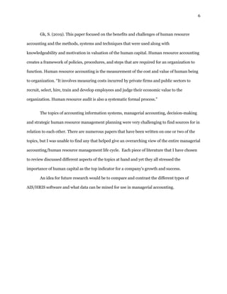 Strategic Human Resource Management Relies on Managerial Accounting ...