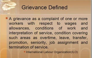 industrial relations - grievances,its types and handling procedures | PPT