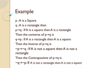 Propositional logic,converse,Inverse,contrapositive | PPTX